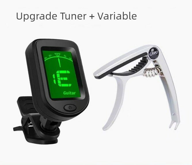 Тюнер для гитары, подходит для фолк-акустической гитары, электрогитары, укулеле, универсальный зажим, простой тюнер для