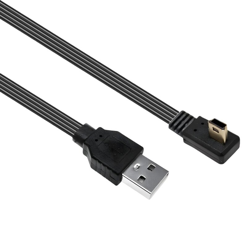 Плоский кабель для передачи данных USB-Mini USB-0,3 м-левый изгиб