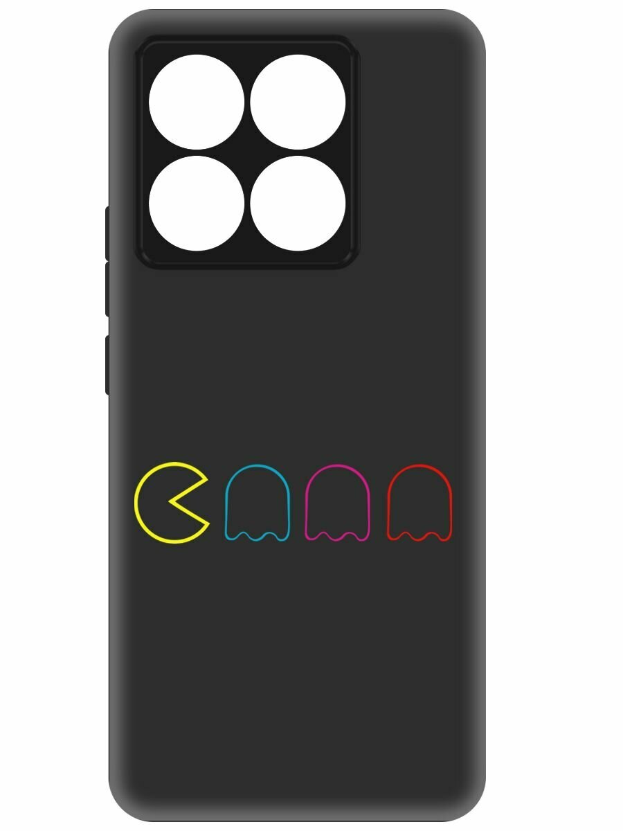 Чехол-накладка Krutoff Soft Case Пакман для Xiaomi 14T черный