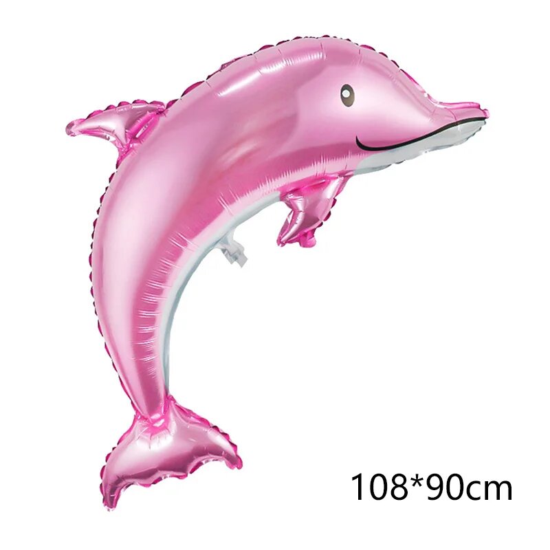Большие воздушные шары из фольги с морскими животными, акула, дельфин, Кит, гелиевый шар, детский душ, детские игрушки, украшение на тему океана на день рождения