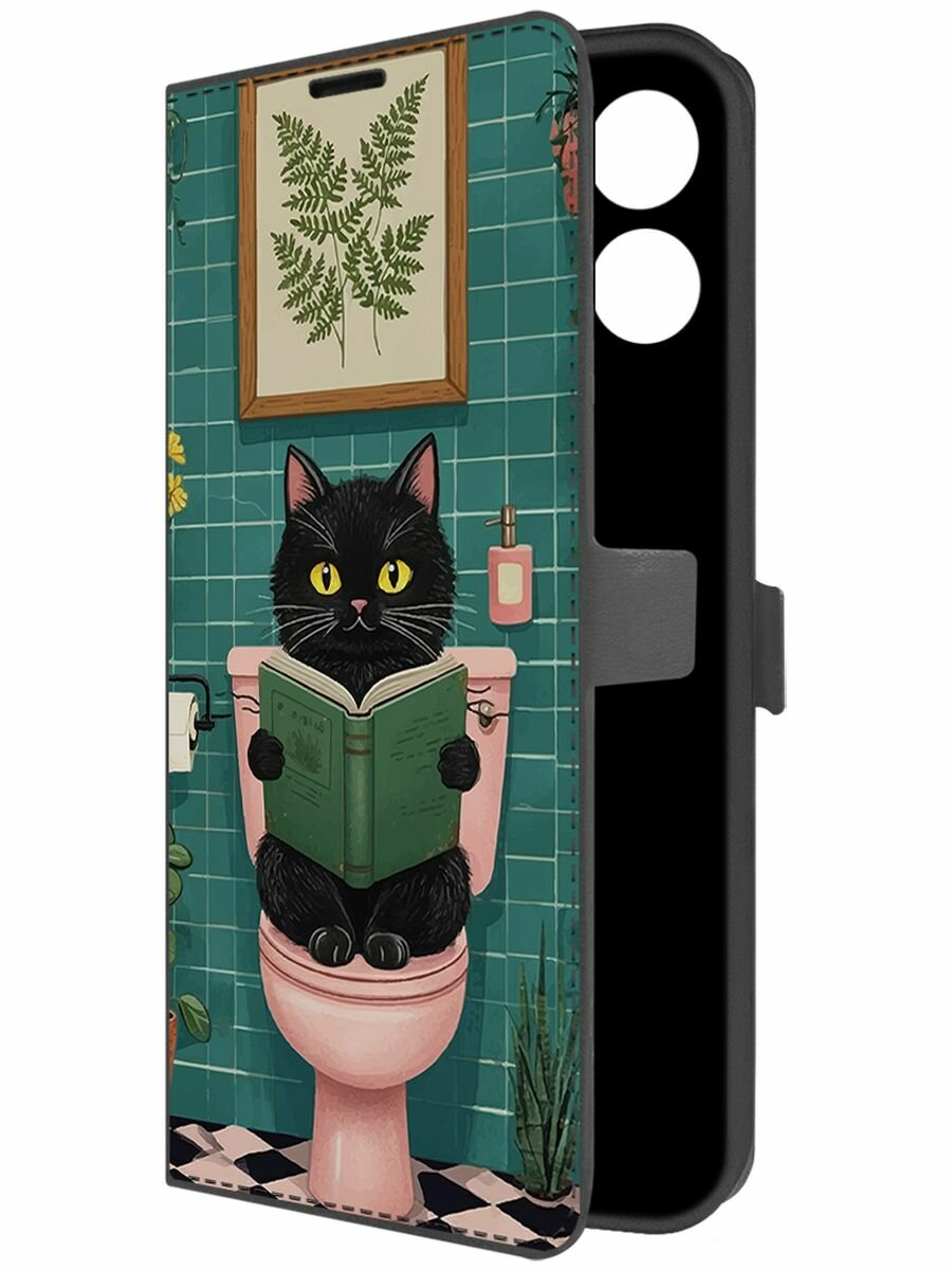 Чехол-книжка Krutoff Eco Book для Realme Note 50 Дзен (черный)