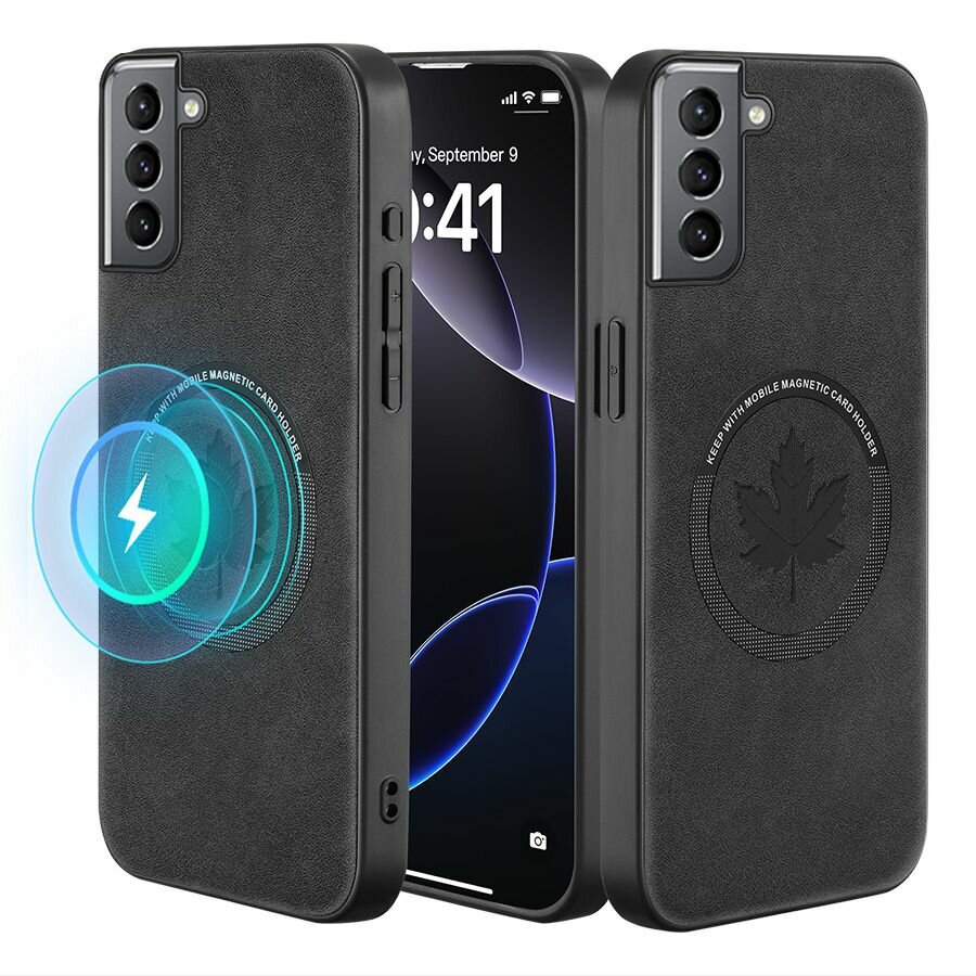 Рисунок кленового листа MagSafe чехол для Samsung Galaxy S21+ Plus(Самсунг Галакси с21 Плюс) Нескользящий и удобный