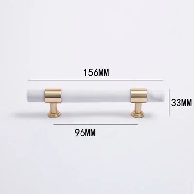Ручки для шкафов TINYHOB натуральный камень + латунь C-2922-96White-BZ