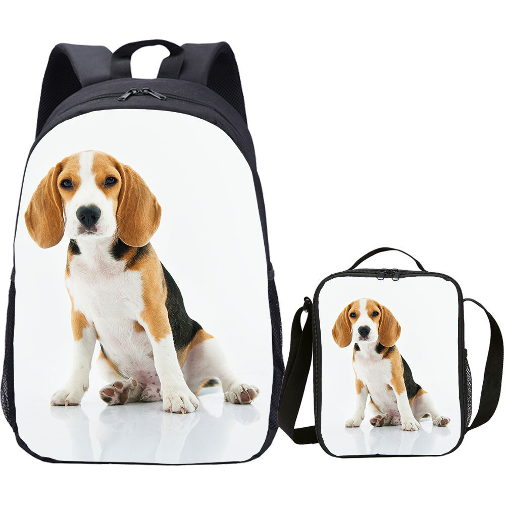 Школьная сумка Bige Dog с цветной печатью 17-дюймовый большой емкости для учеников начальной школы школьная сумка для обеда костюм