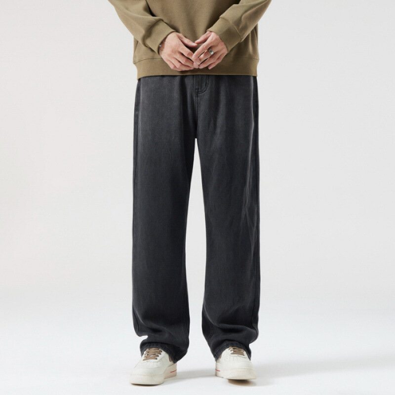 Слим тапер джинсы Rong Новые широкие прямые джинсы мужские хайстрит ретро модные стильные длинные брюки, Размер_31