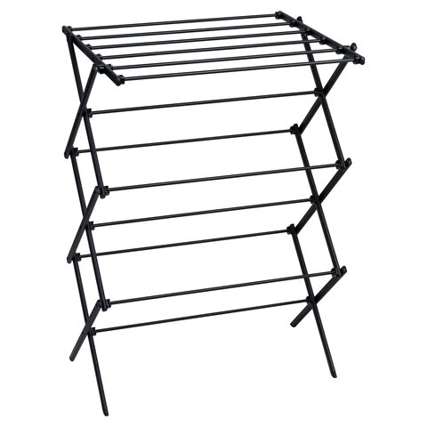 Сушилка напольная мини для белья раскладная 4 уровня, 10 метров, LAIMA HOME LADDER BLACK, 700473