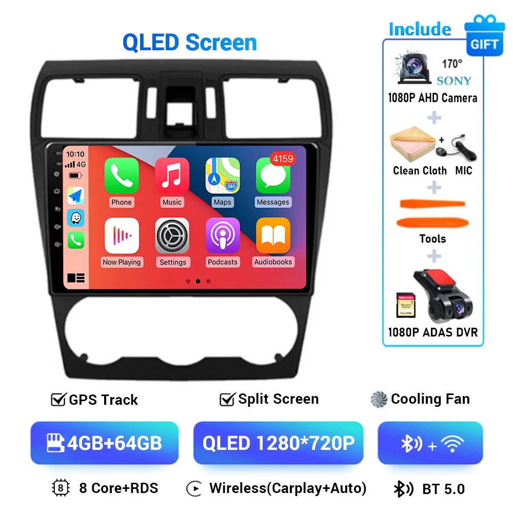 Автомобильное радио Carplay Android 14, для Subaru Forester XV WRX 2012 2013 2014 4G-64G CAM DVR