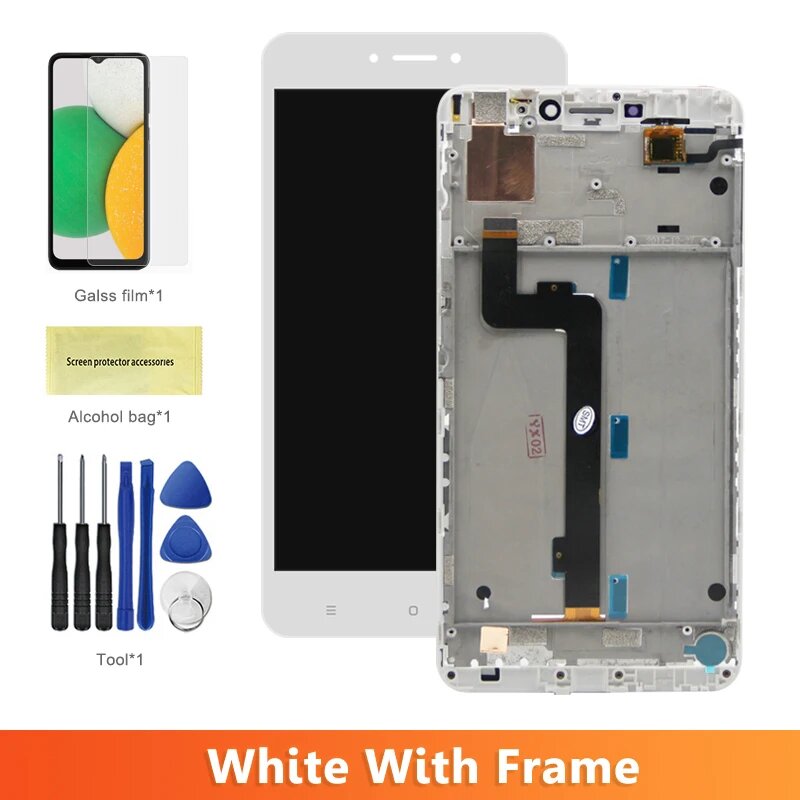 6,44 'для Max 2, экран дисплея с рамкой, для Xiaomi Mi Max 2 MDE40 MDI40, White with Frame