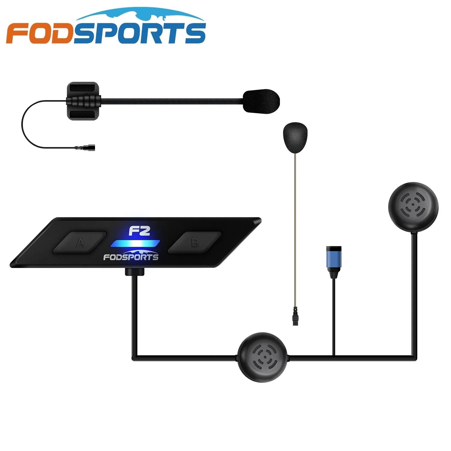 Fodsports F2 мотогарнитура Шлем Мотоциклетная гарнитура Шлем Bluetooth Intercom 1000M BT5.0 Type-C USB-интерфейс Голосовая подсказка