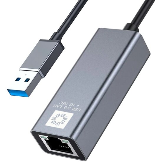 Кабель-адаптер 5BITES UA3-45-13BK USB3.0 RJ45 1G AL серый