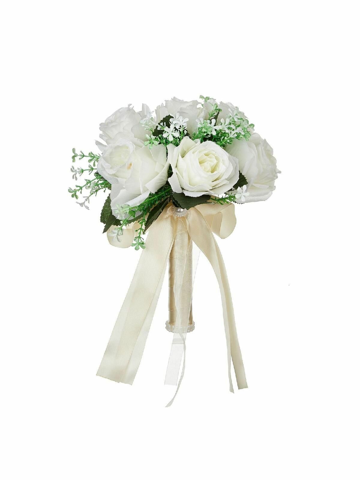 Стабилизированныецветы,1 букет свадебной серии bride simulation bouquet-белая роза golden wisp