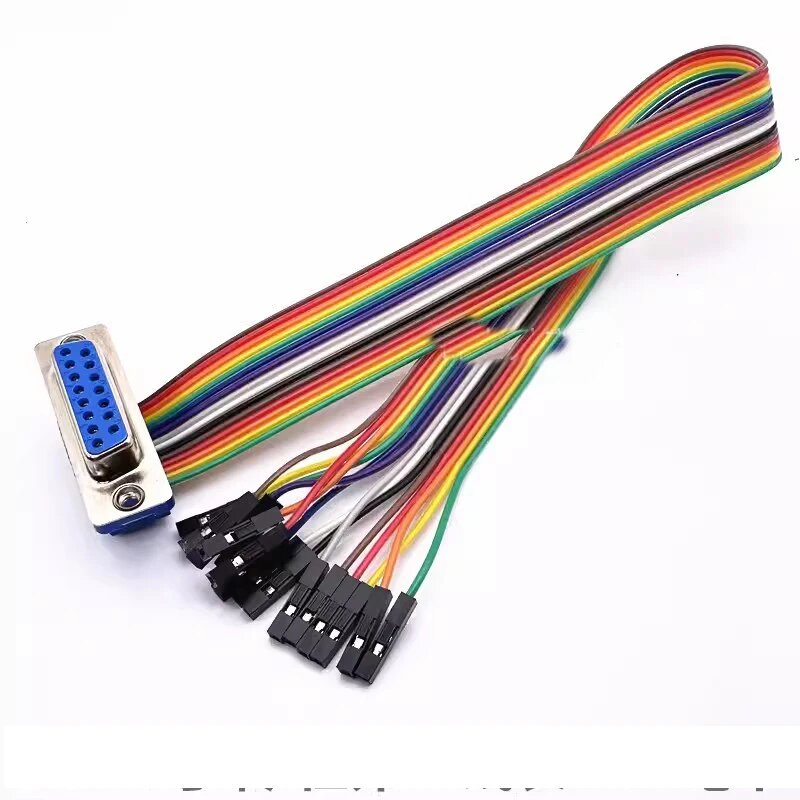 DB9 DB15 разъем «папа/гнездо» DB9/15P последовательный порт RS232 к DuPont 2,54 одиночный кабель передачи данных 1P тестовый кабель перемычки 0,3 м