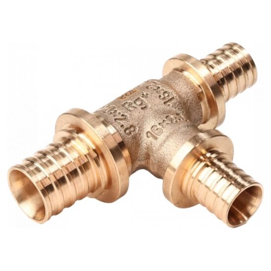 Тройник Rehau RTP RAUTITAN, 25, 25, 20, бронза (RX+), с уменьшенным торцевым проходом