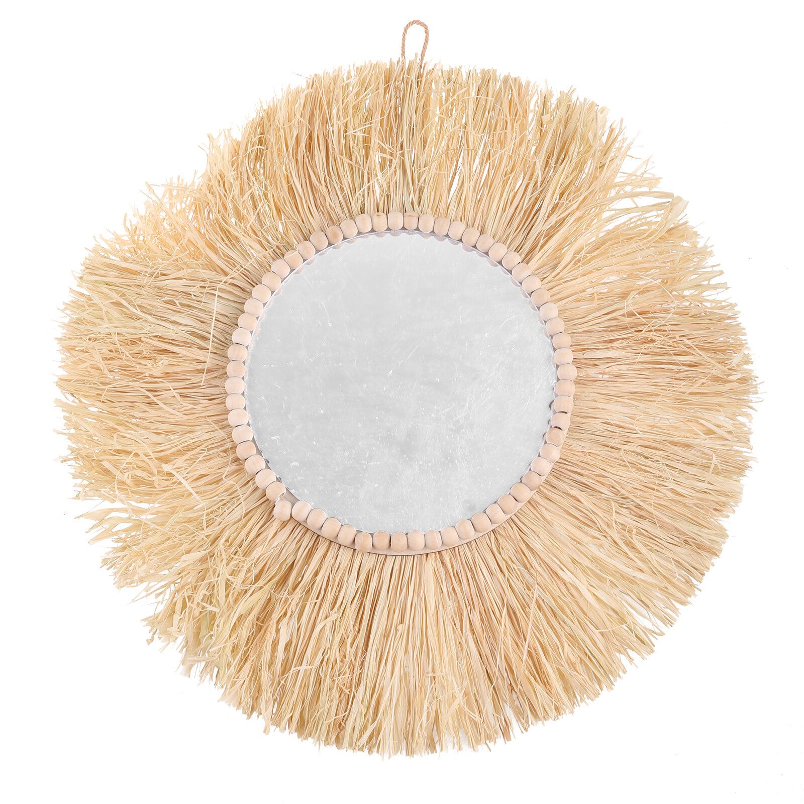 Стена соломы тканые висящие зеркало ручной работы на стене