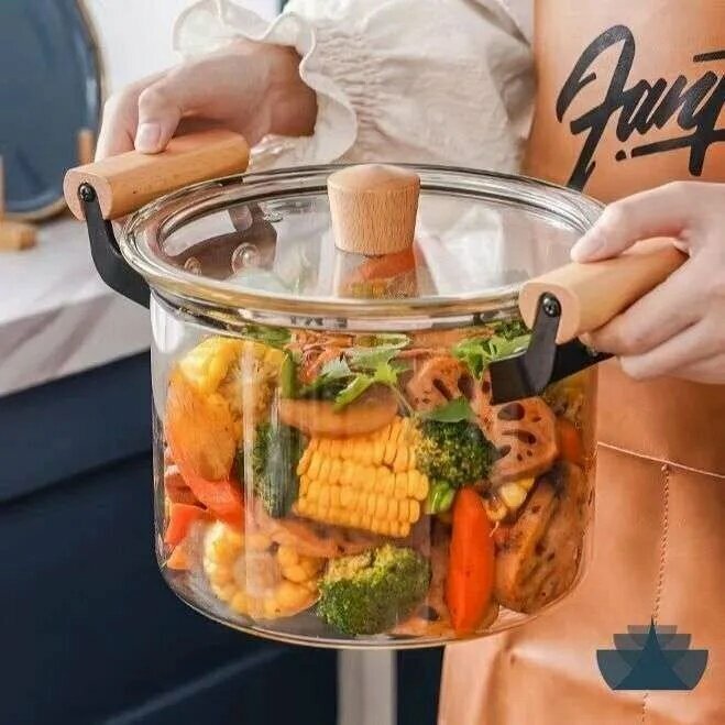 Кастрюля, Термоупрочненное стекло, 4,5 л