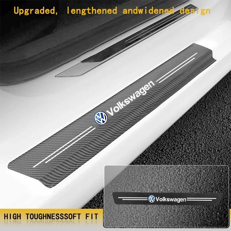 Накладки, наклейки внутренних порогов антивандальные наклейки на пороги из углеродного волокна для Фольксваген/Volkswagen VW Magotan Tiguan Polo Golf Passat B5 B6 B7 B8 Touareg CC Touran Jetta Bora