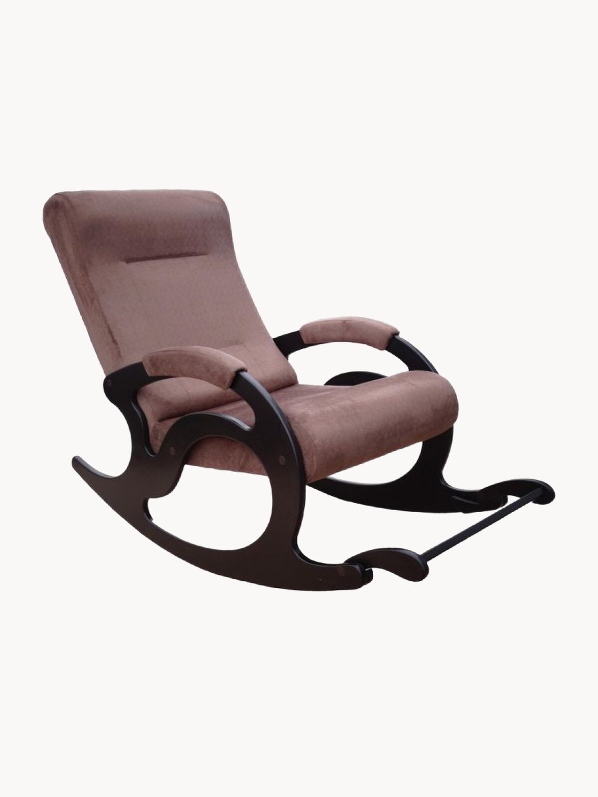 Кресло-качалка с подножкой для дома и дачи Glider Лаунж в ткани велюр, цвет коричневый