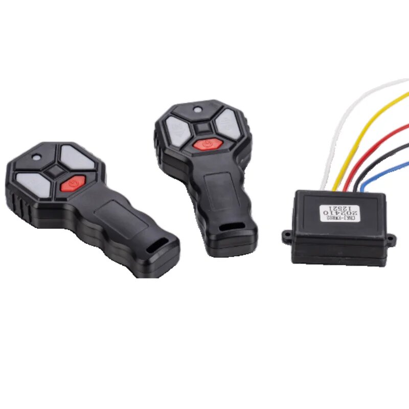 Беспроводная лебедка 12 В, пульт дистанционного управления, 2 упаковки MINI 5, двойная ручная работа, подходит для грузовика, автомобиля, квадроцикла, беспроводная система лебедки 100 футов