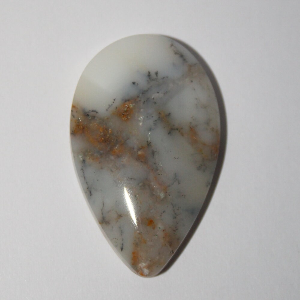 Моховый опал кабошон, натуральный камень, 35х21х3 мм, Казахстан, «True Stones»