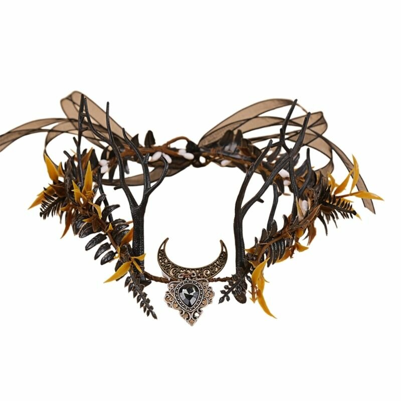 Натуральный головной убор лесного эльфа -Черная ветка дерева