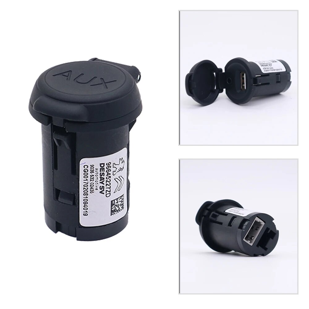USB AUX-разъем (гнездо) для Peugeot 206 207 307 308 407 408 508 607, Citroen C2 C3 C4 C5 C6, RD9 RD43 RD45, MRN, DS, DS3, DS4, DS
