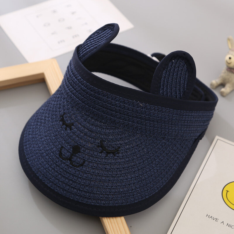 Детский пустой цилиндр, летняя соломенная шляпа, козырек, шляпа от солнца, шапка ручной работы для мальчиков и девочек, пустая верхняя шляпа-антиприседание с козырьком