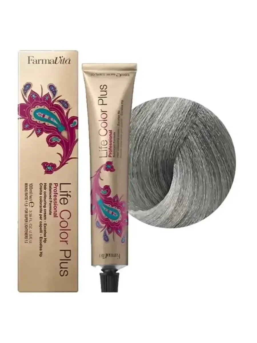 Краска для волос Farmavita Hair Coloring Life Color Plus Prof, Перманентный краситель с низким содержанием аммиака, 8.11