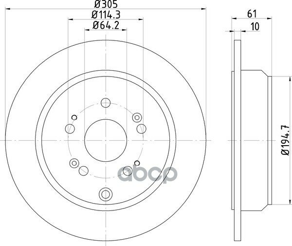 Диск тормозной задний ACURA RDX 12-18 / HONDA CR-V II/III/IV TEXTAR 92243803 Textar арт. 92243803