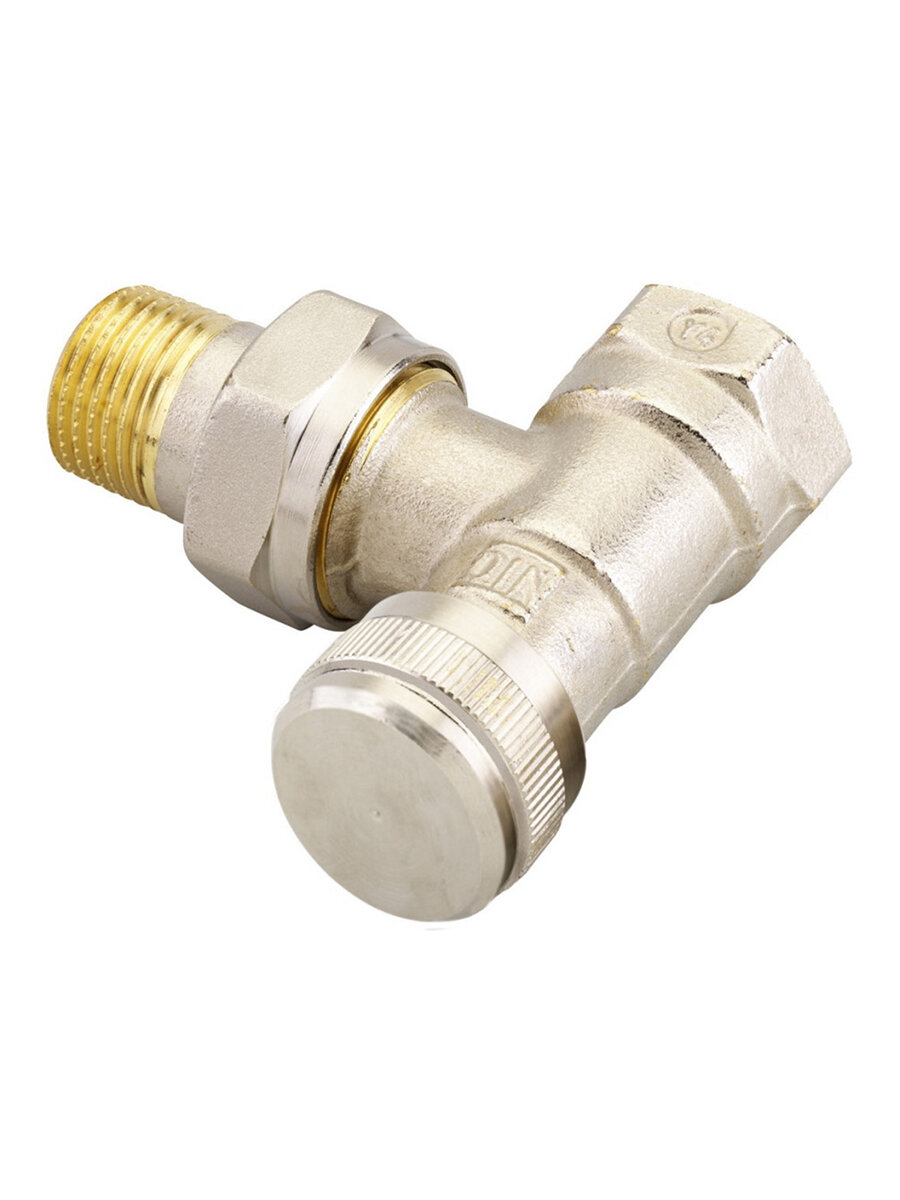 Клапан запорный радиаторный Danfoss, угловой DAR Ду 15, латунь