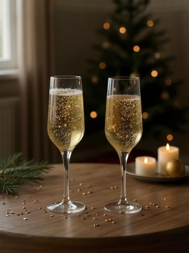 Набор бокалов, фужеров флюте Nude "Champagne Refine" 2 шт, 200 мл. Хрустальное стекло.