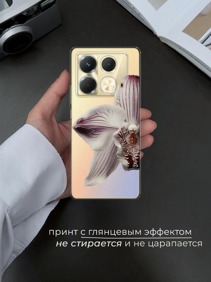 Чехол на Infinix Note 40 / Инфиникс Нот 40 с принтом Белая орхидея — фото 1