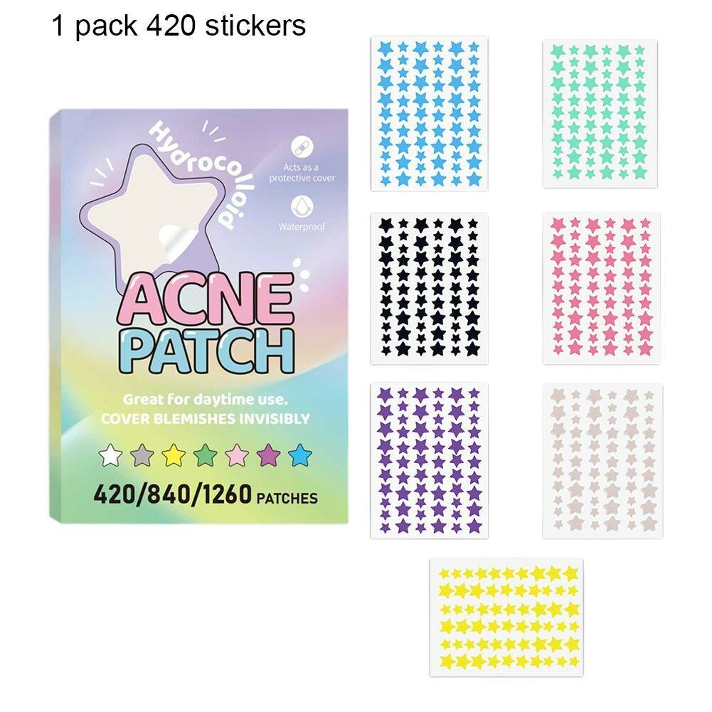 Патчи от прыщей гидроколлоидные / наклейки от прыщей в виде звездочек