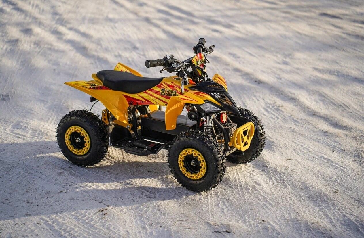 Детский электроквадроцикл WHITE SIBERIA SNEG LETO R_жел (в заводской упаковке)