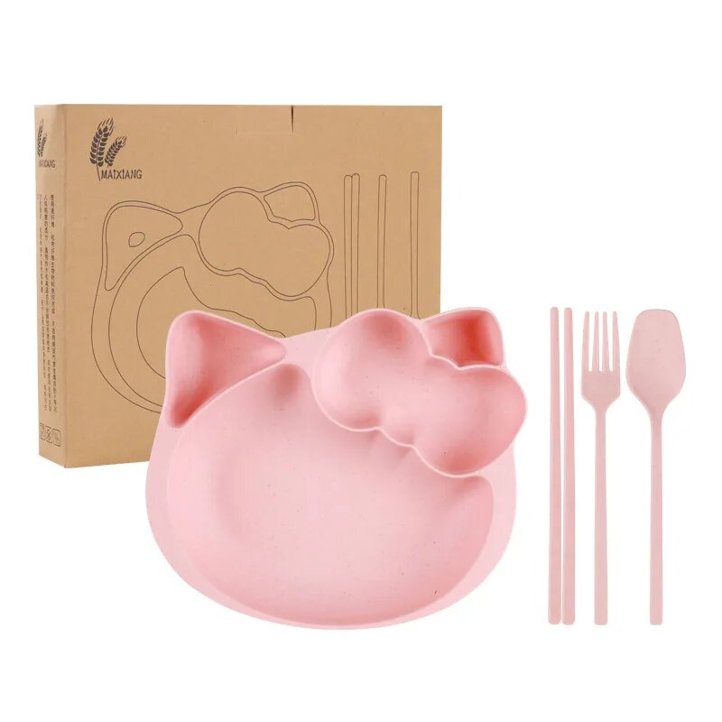 Набор пластиковых тарелок Hello Kitty 4 шт. Розовый, Pink KT