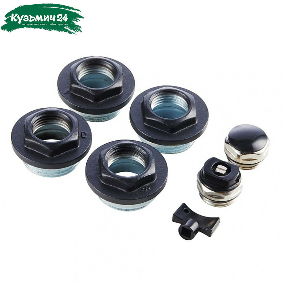 Набор присоединительный Royal Thermo RT02.1-1 1/2' black, сталь, черный