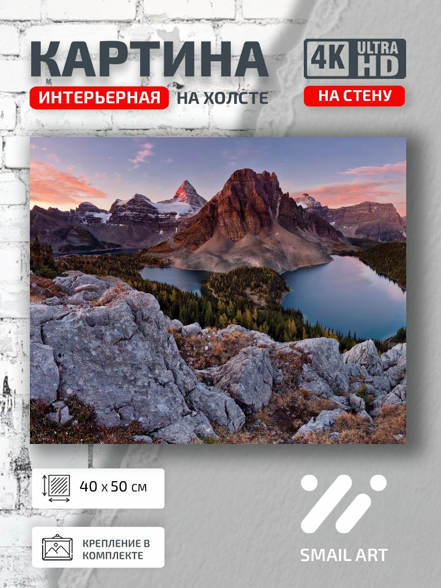 Картина на холсте интерьерная 40 на 50 на стену Склон Landscape для гостиной пейзаж декор