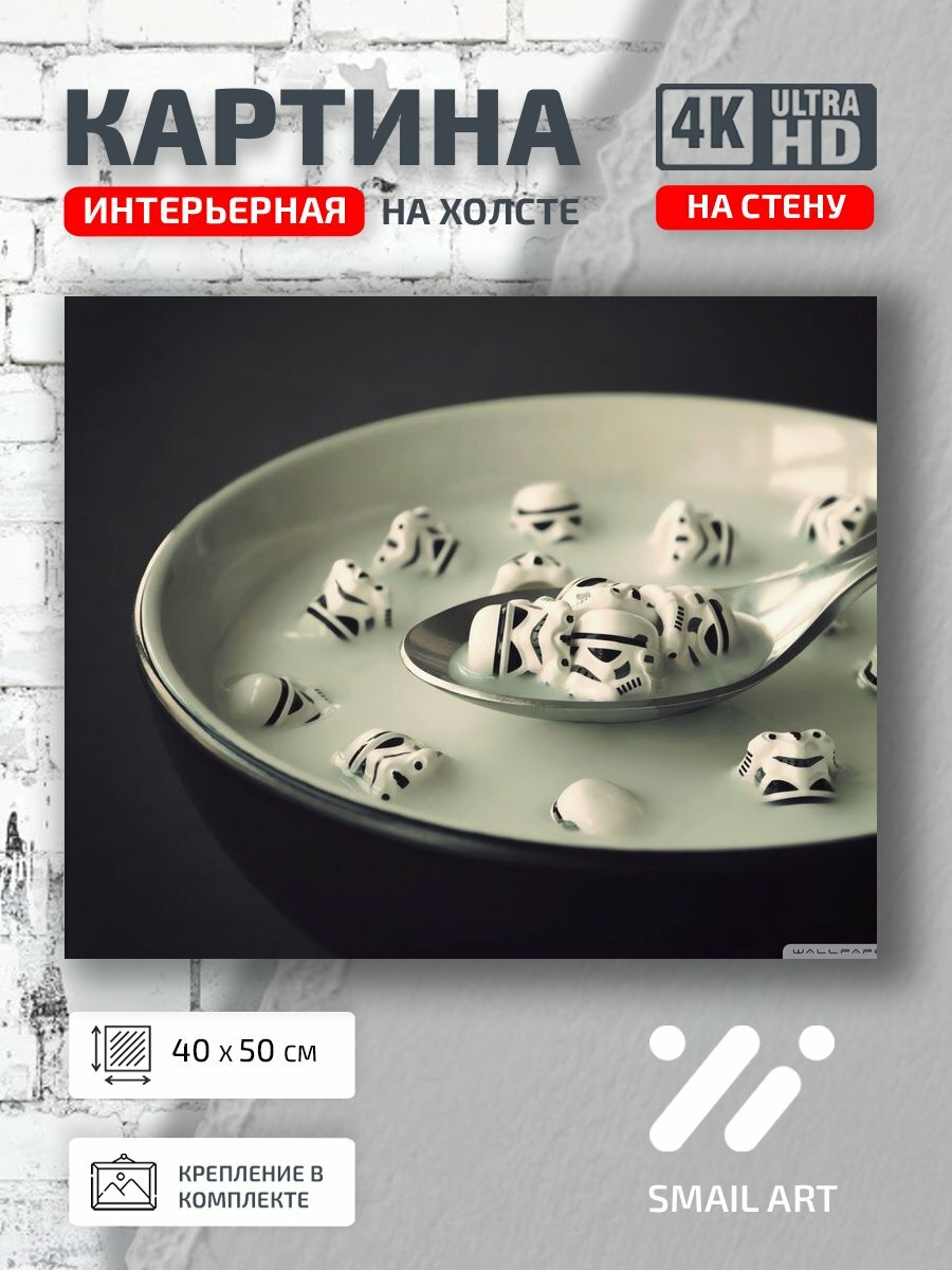 Картина на холсте интерьерная 40 на 50 на стену Воен wars для кабинета атмосфера интерьер