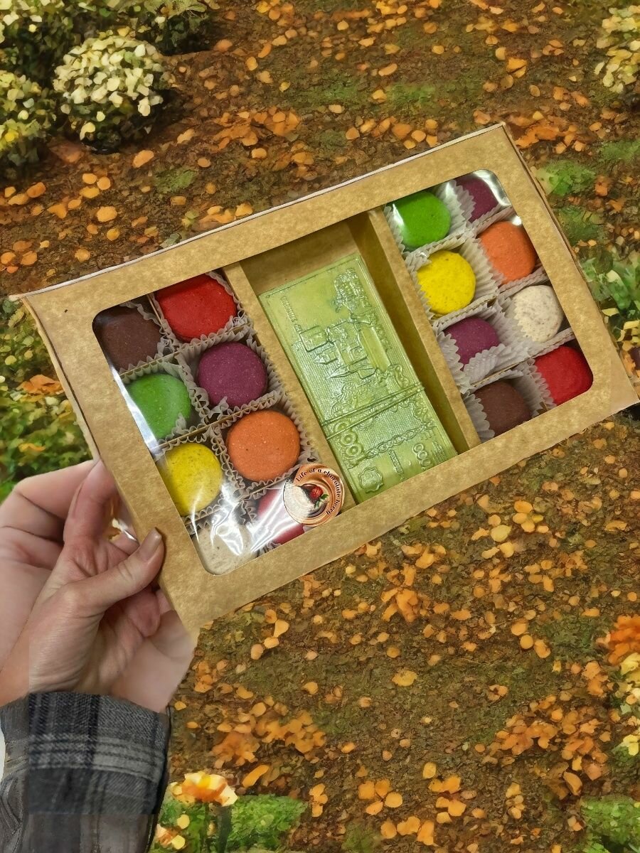 Подарочный набор "Деньги и Макарунсы", 17 сладостей, шоколад, картонная упаковка