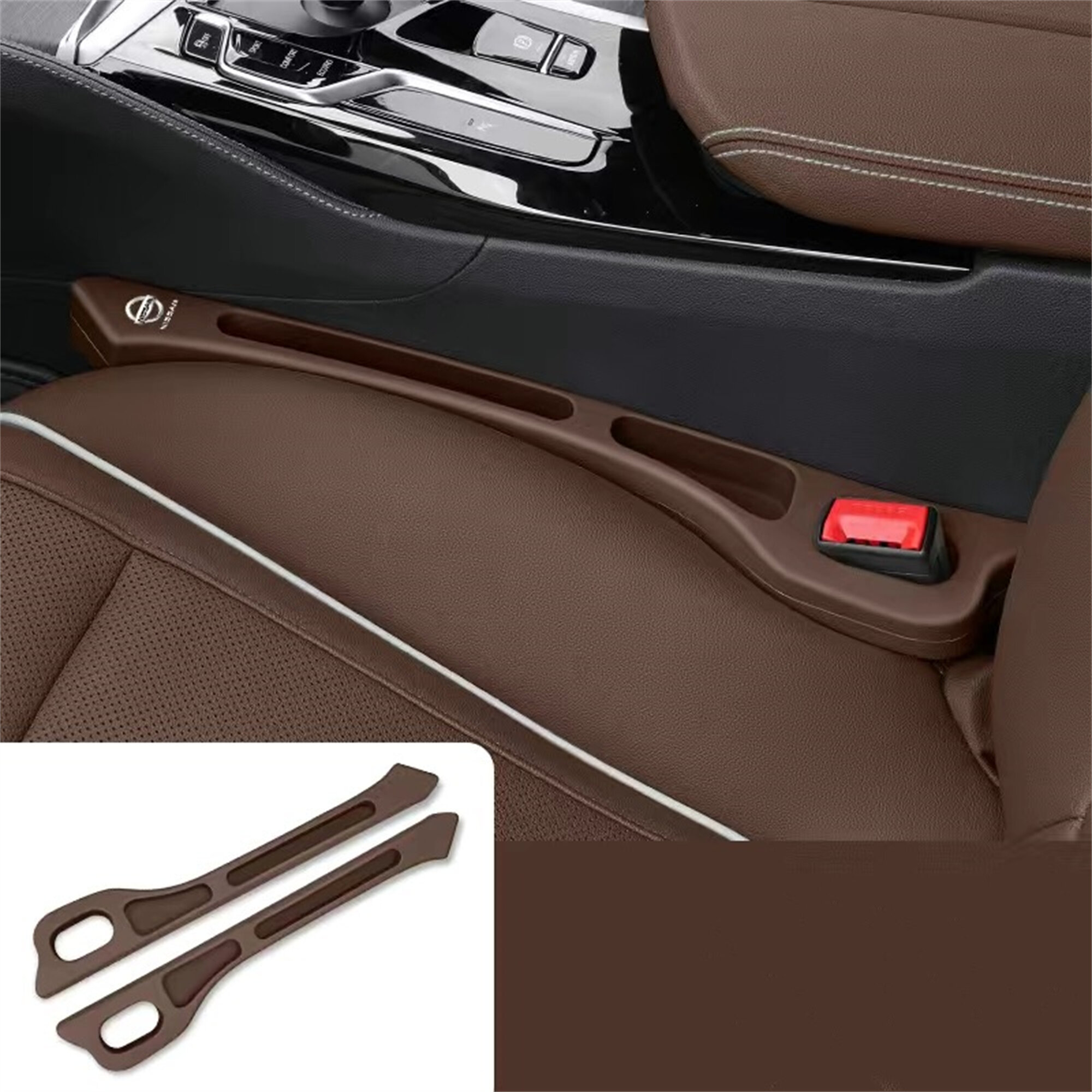 Nissan Passenger Car Organizer Plug между сиденьями 2 шт. Мокко Коричневый