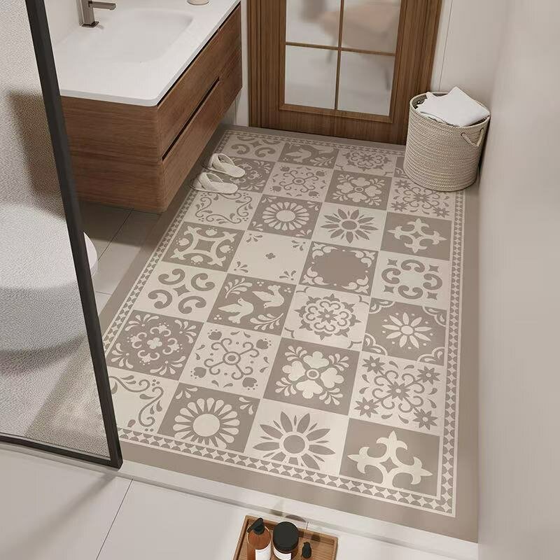 Супервпитывающий и быстросохнущий коврик для ванной комнаты с резиновым нескользящим дном, легко чистящийся, простой коврик для кухонной двери (прямоугольный светло-серый, 60 х 90 см)