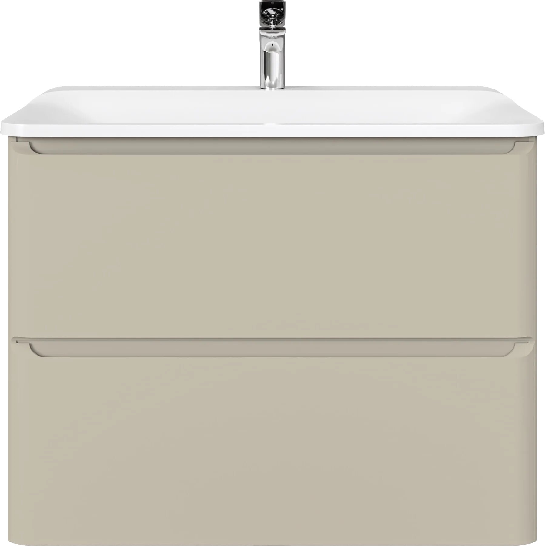 Тумба с раковиной Raval Welto 2 80 подвесная, 2 ящика, светло-коричневая