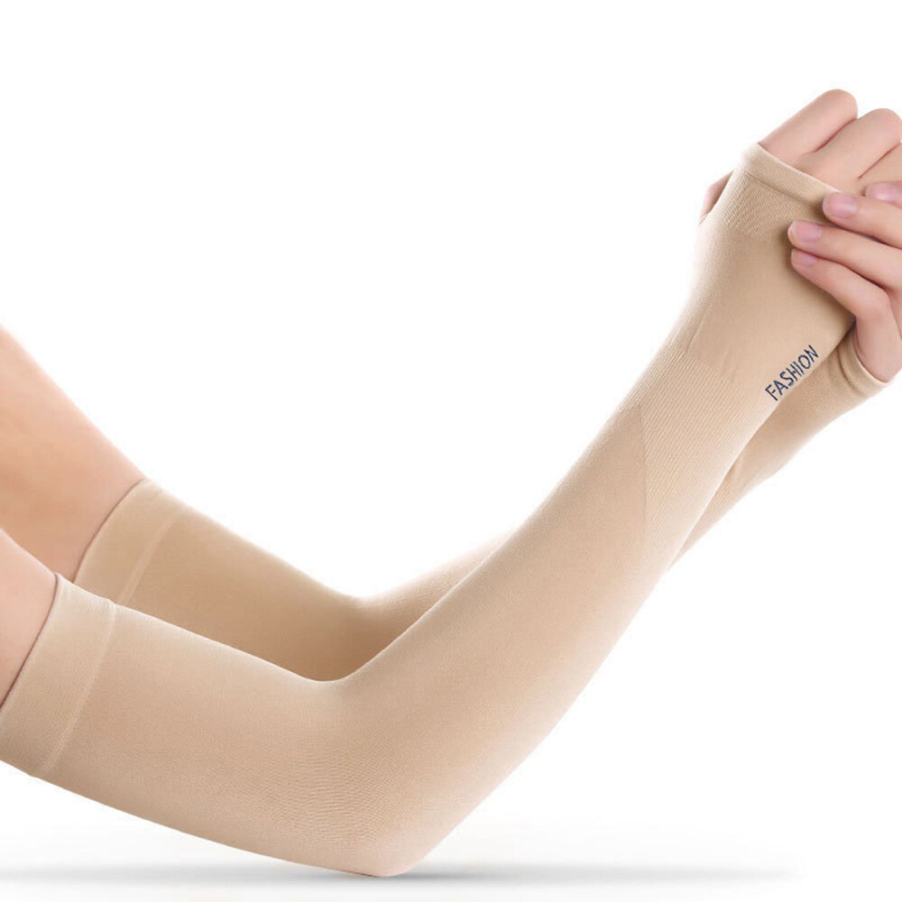 Рукавцы для защиты от солнца UV для мужчин и женщин с охлаждающим материалом, дышащими, эластичными, для летних видов спорта, циклинга, бега, вождения, размеры: с отверстием для большого пальца/без отверстия для большого пальца, цвета: