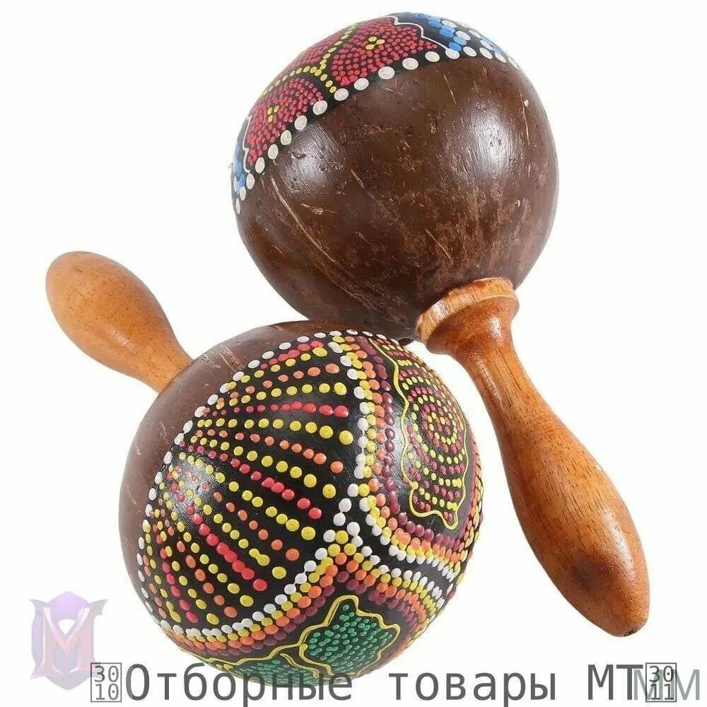 Набор музыкальных инструментов Маракасов 22 см, кокос -1 шт.