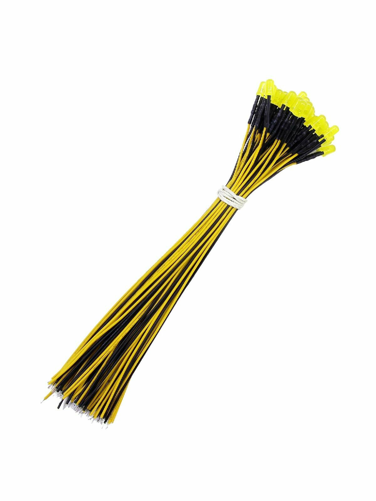 50шт светодиодных ламп с предварительной проводкой 12 В 5 мм, сменные светодиоды