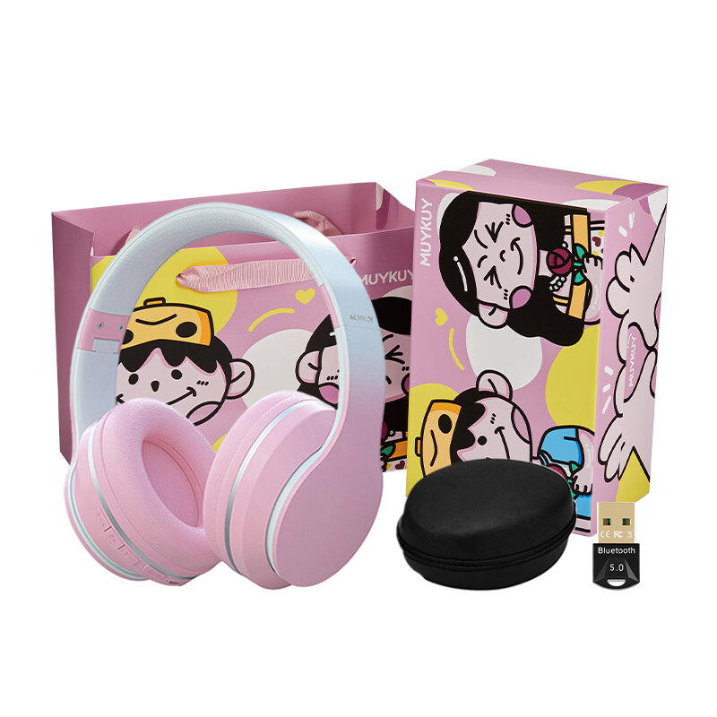 Беспроводные накладные наушники MUYKUY mk-dw075-ej-3+mk-dwq036-qt+mk-dw001-shb