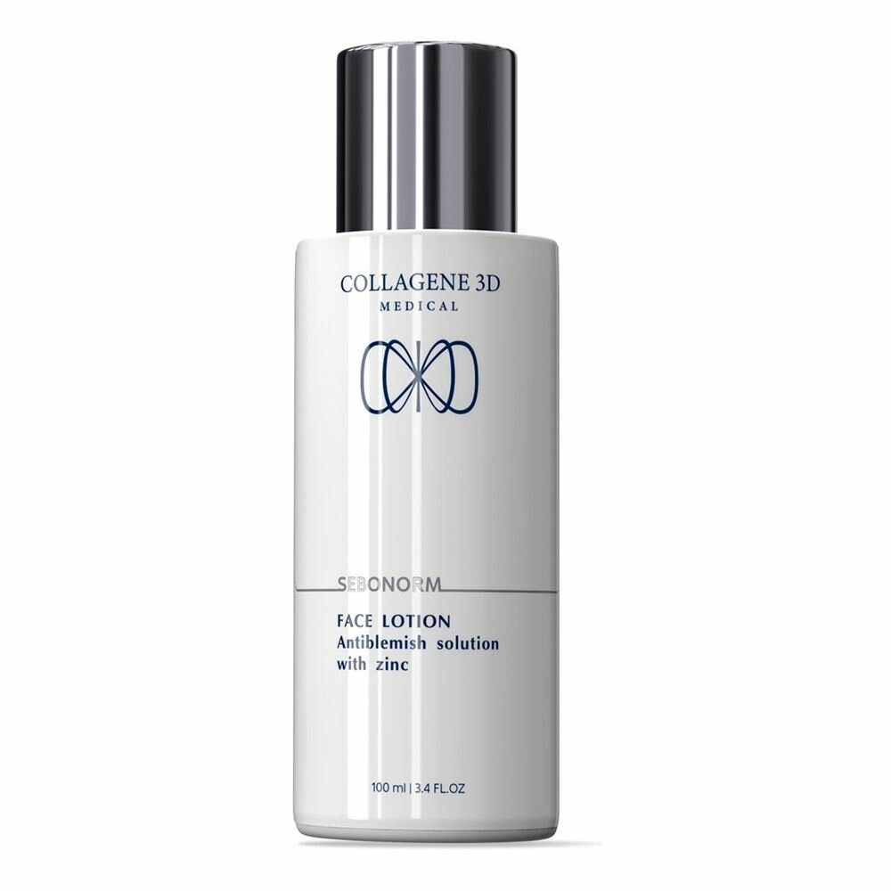 Лосьон Medical Collagene 3D Sebonorm Antiblemish Solution with Zinc, для лица Противовоспалительный с цинком, 100 мл