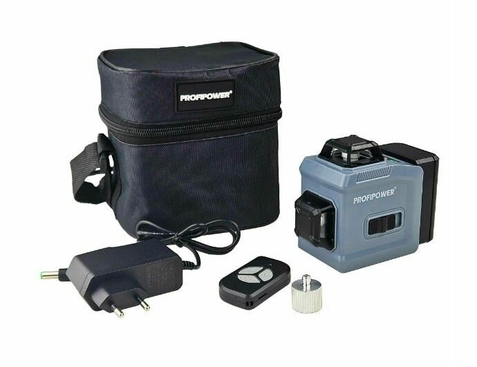 Лазерный нивелир зеленый 12 лучей Profipower NL-12G с пультом E0214