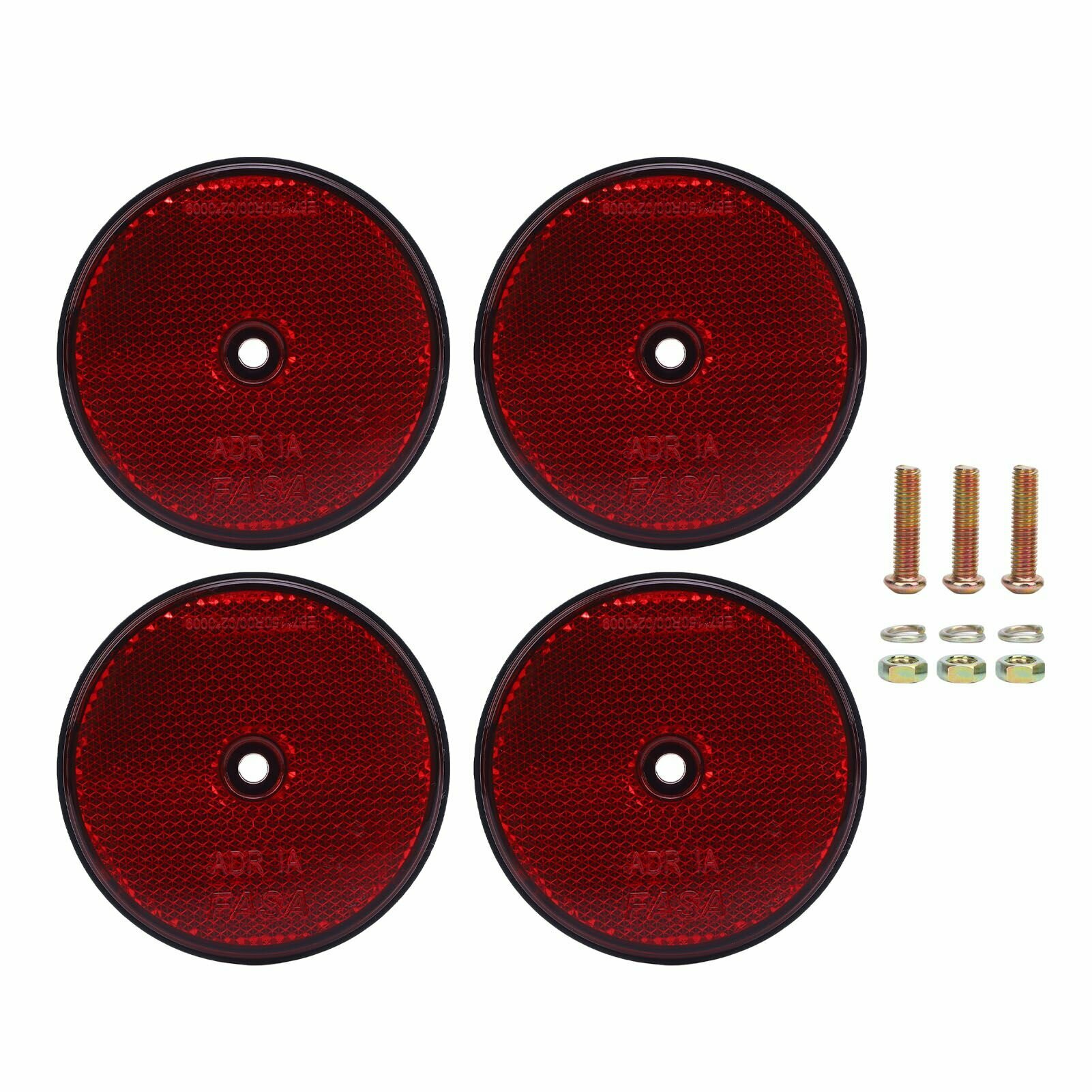 4 круглых отражателя, защитный отражатель диаметром 72 мм, красный