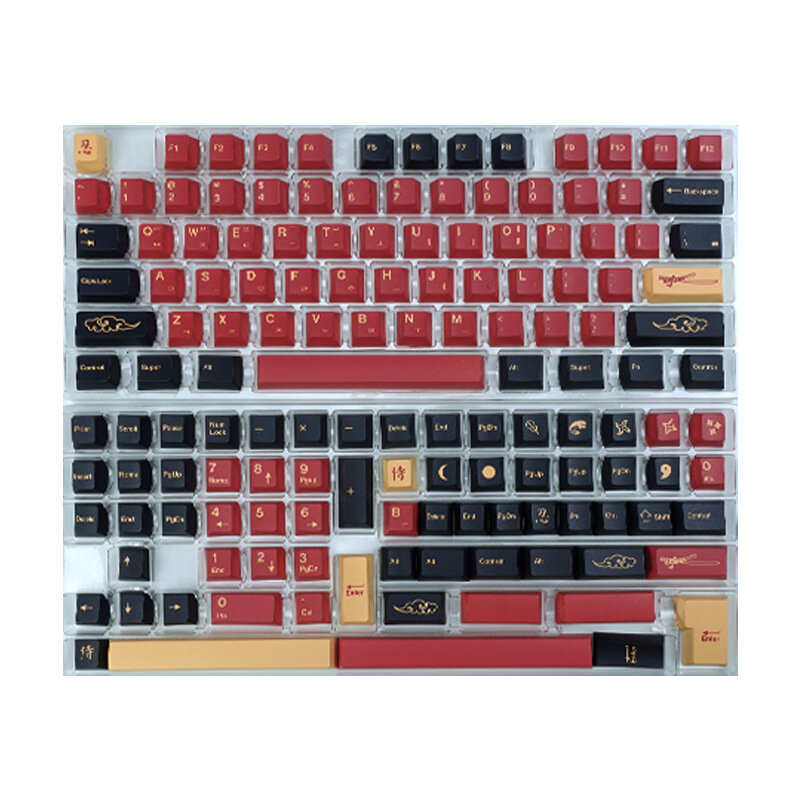 Колпачок для клавиатуры Red Warrior, оригинальная высота, процесс сублимации PBT, черный IKBC Ningzhi 61/75/84/87/104