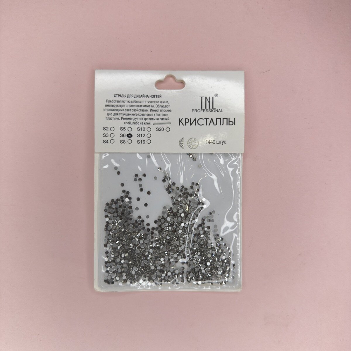 Стразы для дизайна ногтей кристалл TNL S6 1440 шт бриллиант №6, арт. 15-04